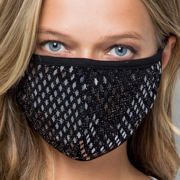 Accessories | Diamond Black Protective Face Mask | Poshmark